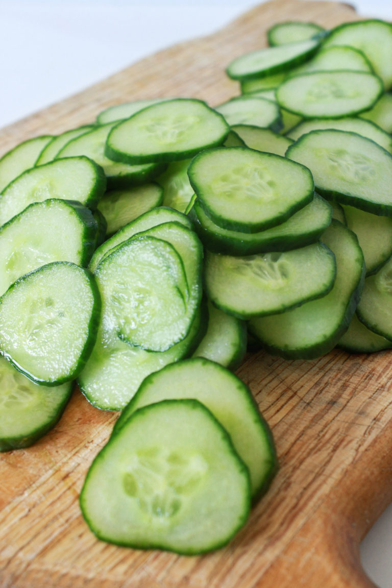 Cucumber and Pickled Shallot Salad - Practically Homemade