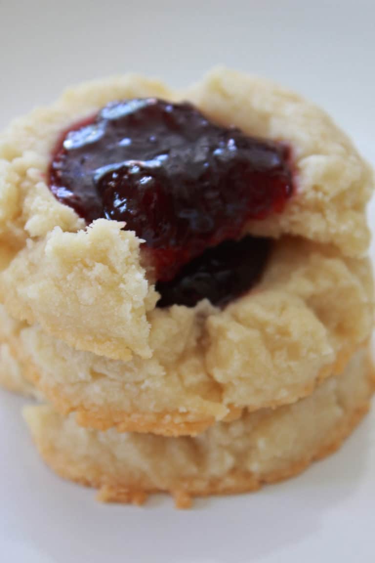 Jam Thumbprint Shortbread Cookies - Practically Homemade