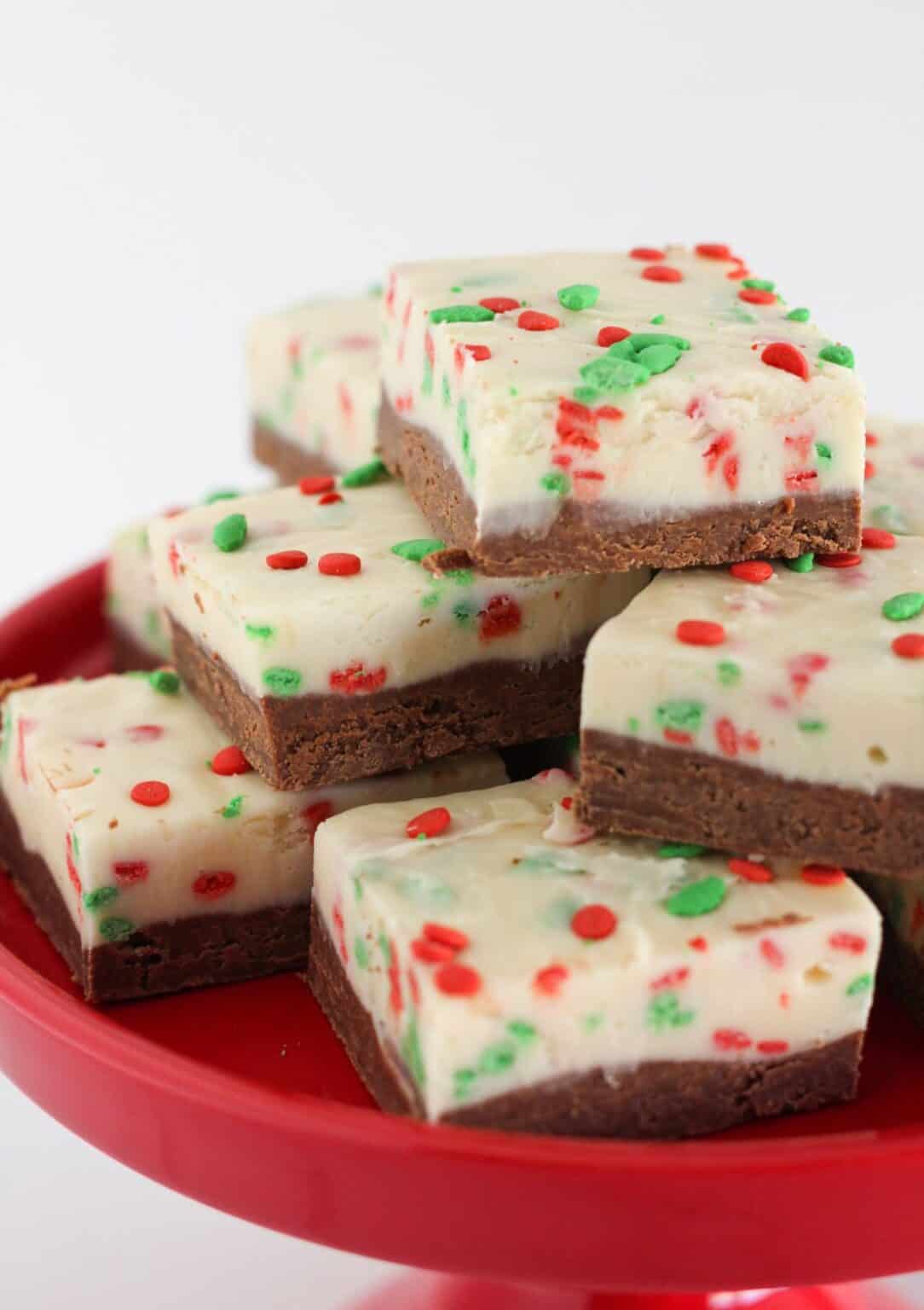 Double Layer Holiday Fudge - Practically Homemade