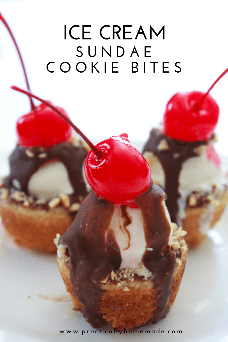 Ice Cream Sundae Cookie Bites - Practically Homemade