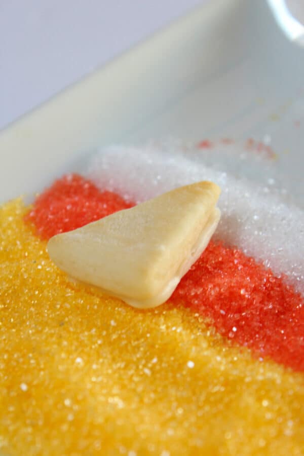 Easy Candy Corn Sugar Cookie Bites | Fall | Practically Homemade
