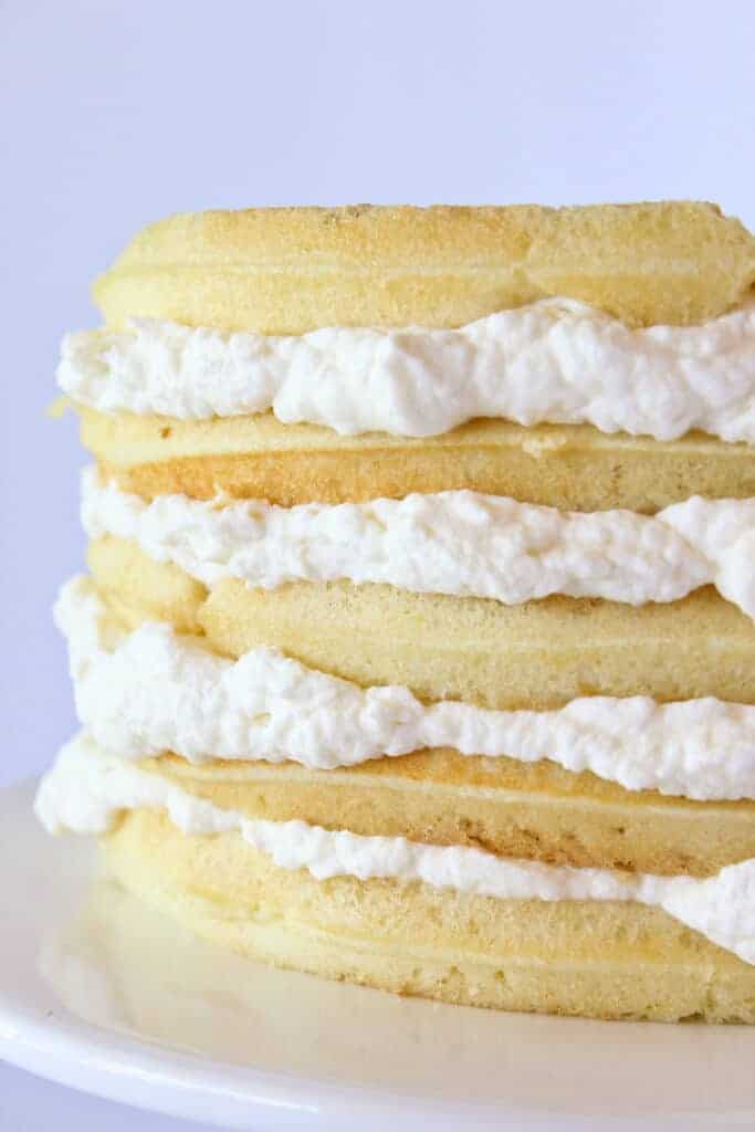 Layered Vanilla Waffle Cake Recipe | Desserts | Practically Homemade