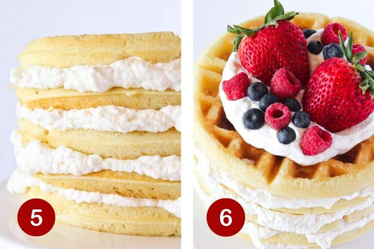 Layered Vanilla Waffle Cake Recipe | Practically Homemade