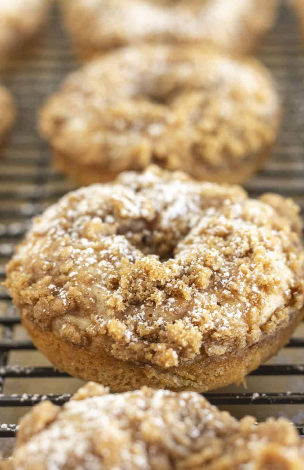 Easy Baked Apple Crumb Donuts | Practically Homemade
