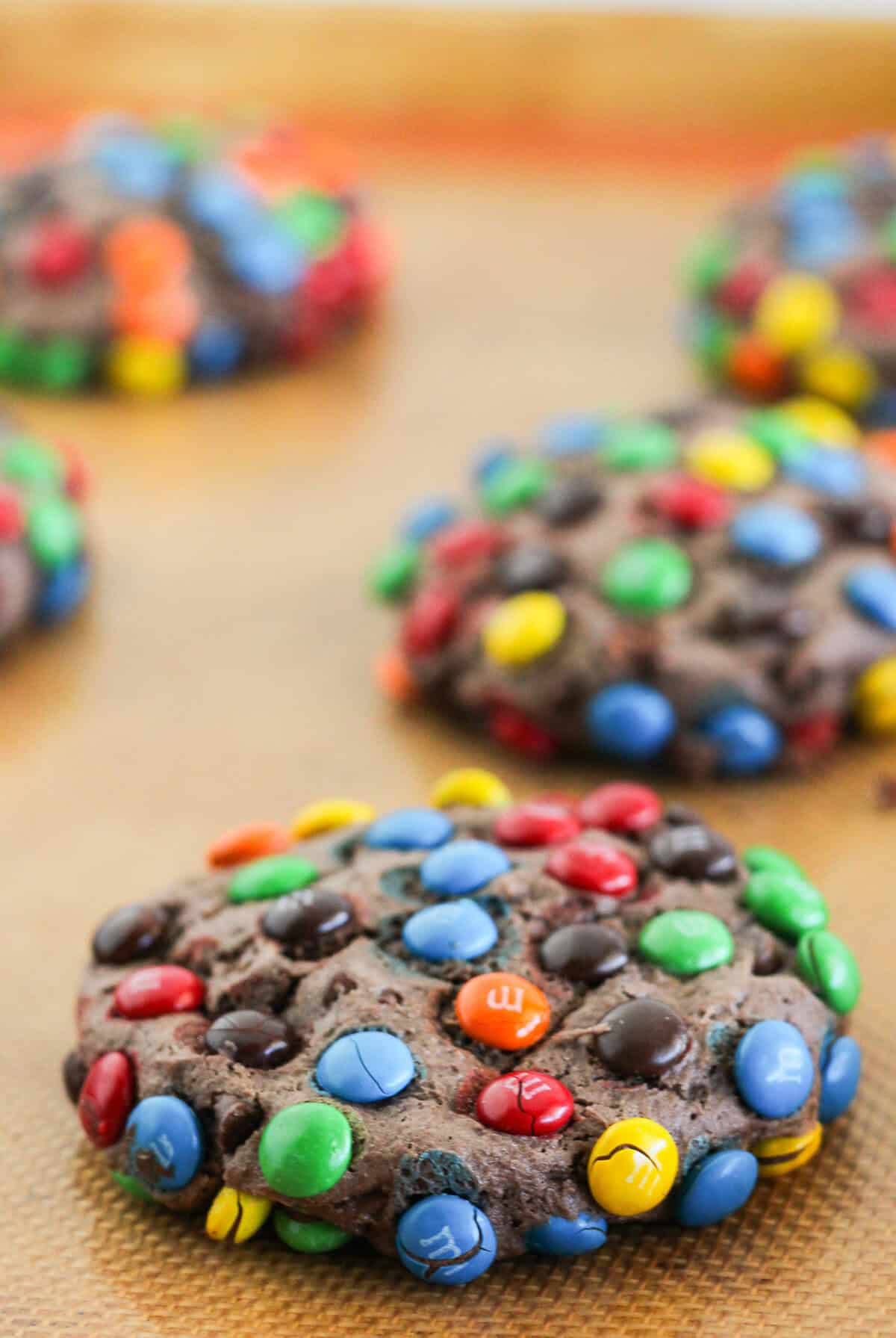 Favorite Chocolate Cookies with M&M's | Practically Homemade