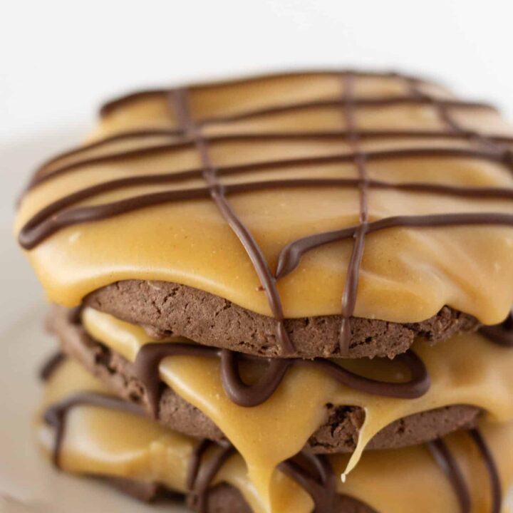 Chocolate Peanut Butter Sheet Cake Cookies | Practically Homemade