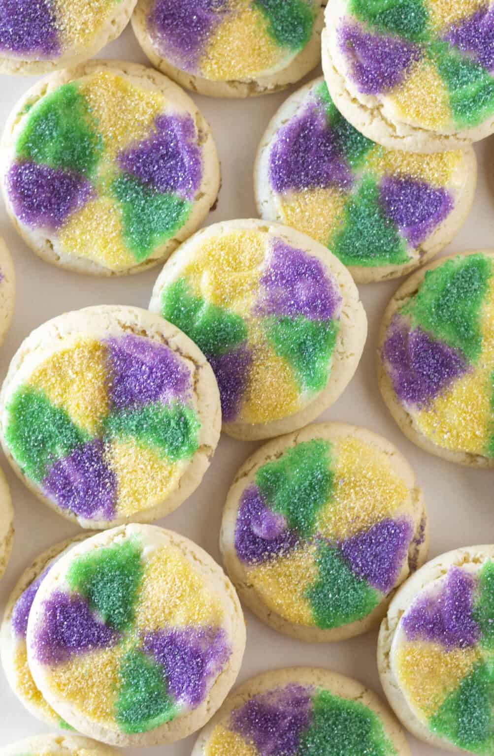 Super Easy Mardi Gras Cookies - Practically Homemade