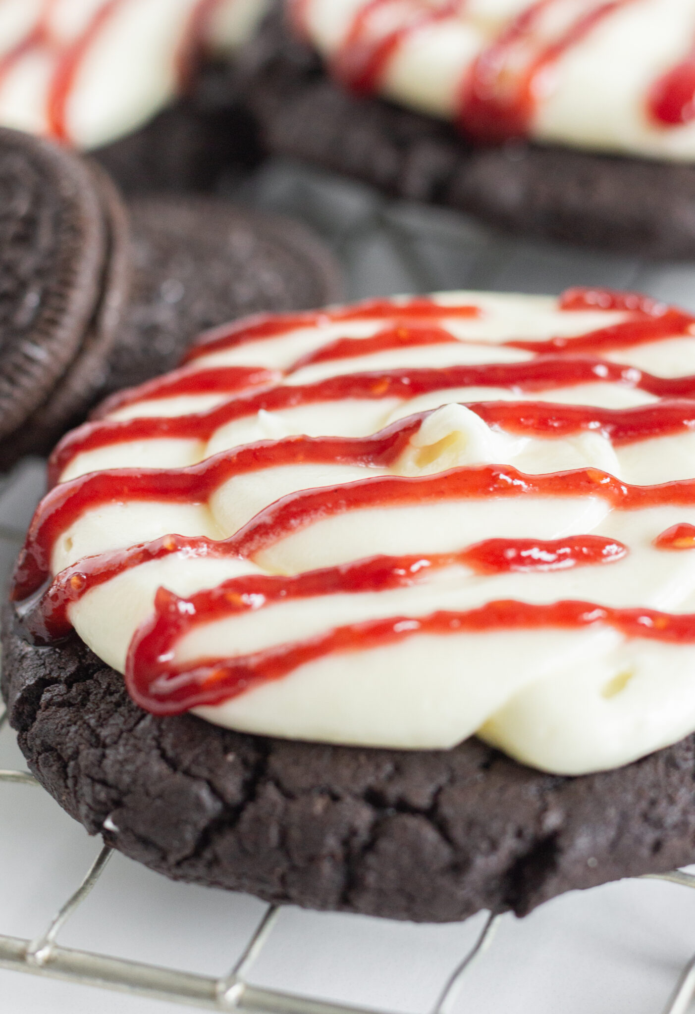 Easy Crumbl Copycat Oreo Raspberry Cheesecake Cookies - Practically ...