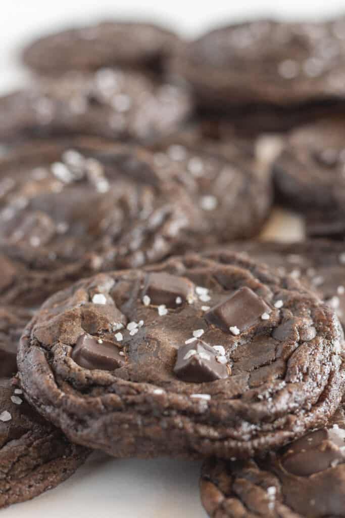 Easy Double Dark Chocolate Chip Cookies - Practically Homemade