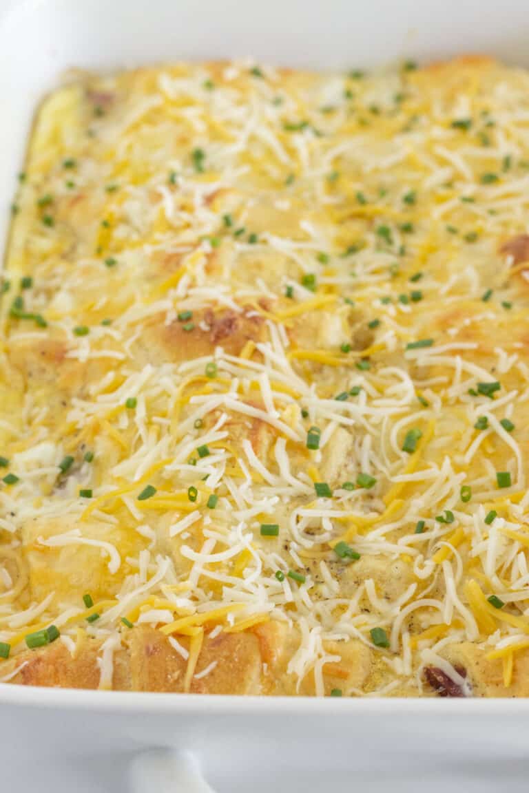 Easy Cheesy Ham and Egg Breakfast Casserole | Practically Homemade