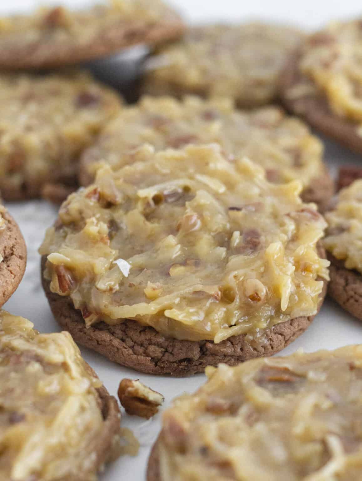 Easy German Chocolate Cake Mix Cookies Recipe | Practically Homemade