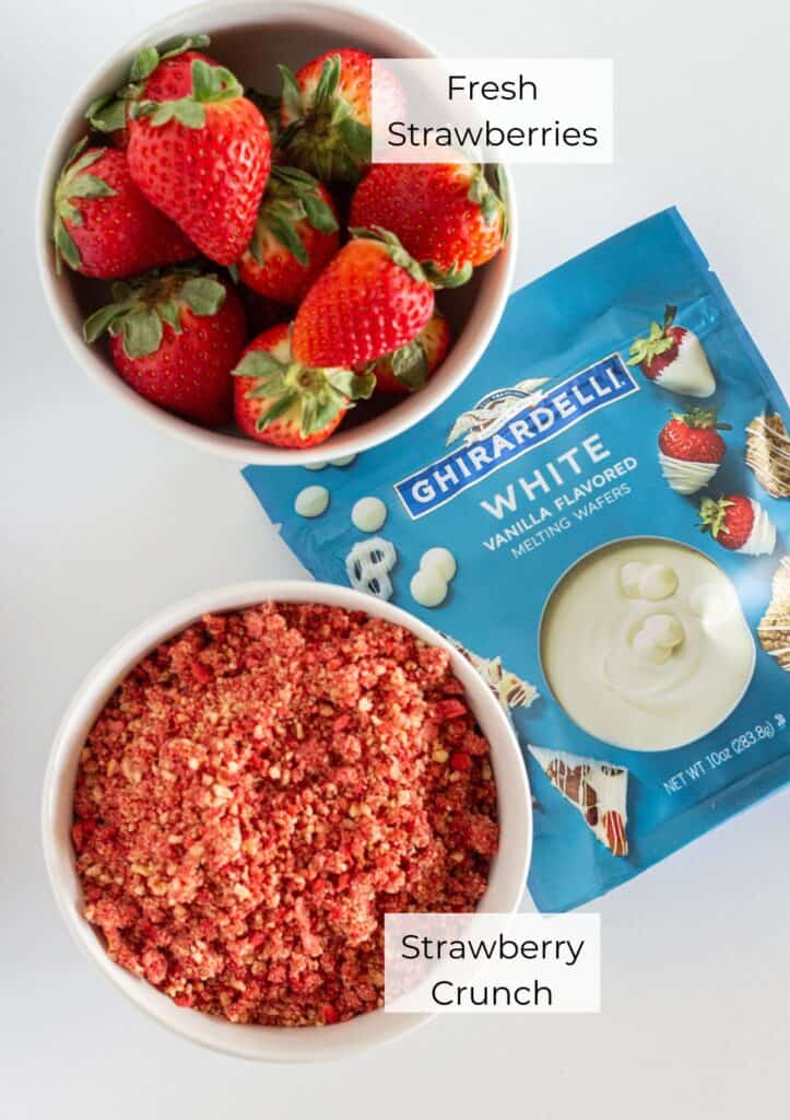No Bake Strawberry Crunch Strawberries - Practically Homemade