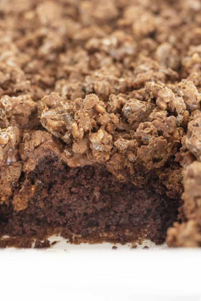 No Fuss Double Chocolate Crunch Cake - Practically Homemade