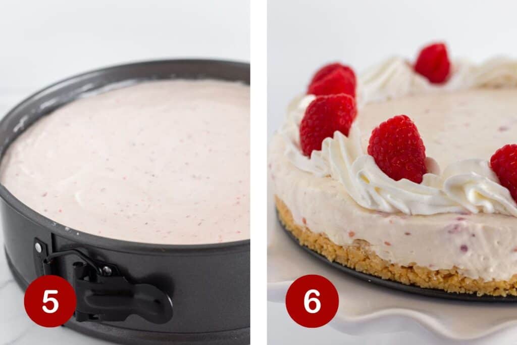 Easy No-Bake Fresh Raspberry Cheesecake - Practically Homemade