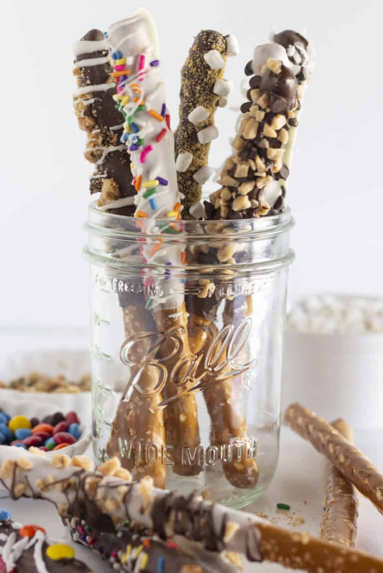Easy Chocolate Covered Pretzel Rods Recipe - Practically Homemade