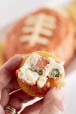 Pepperoni Pizza Football Cheese Ball - Practically Homemade