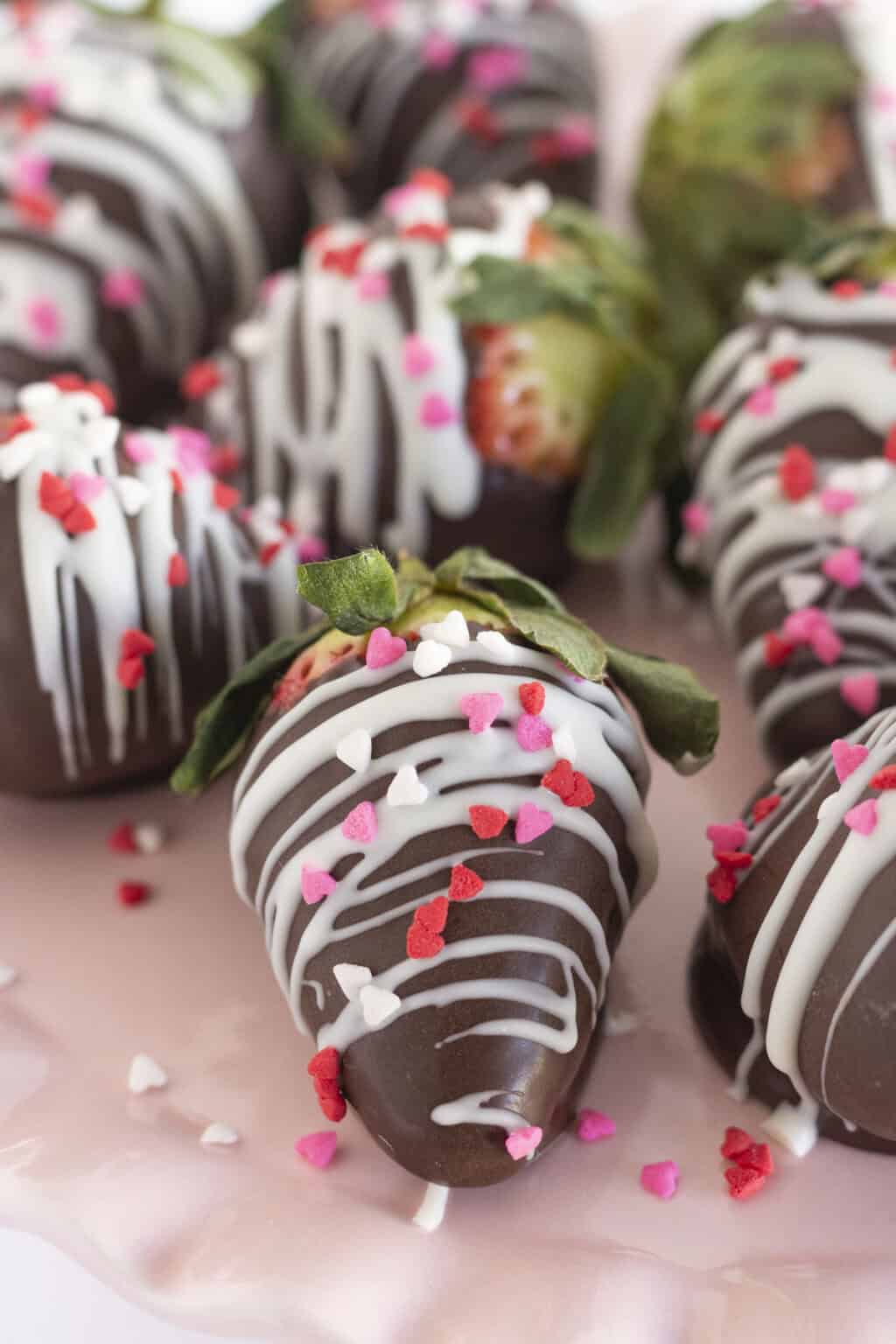 Easy Valentine's Chocolate Dipped Strawberries - Practically Homemade