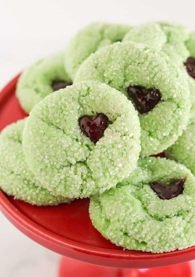 Grinch Cake Mix Cookies - Practically Homemade